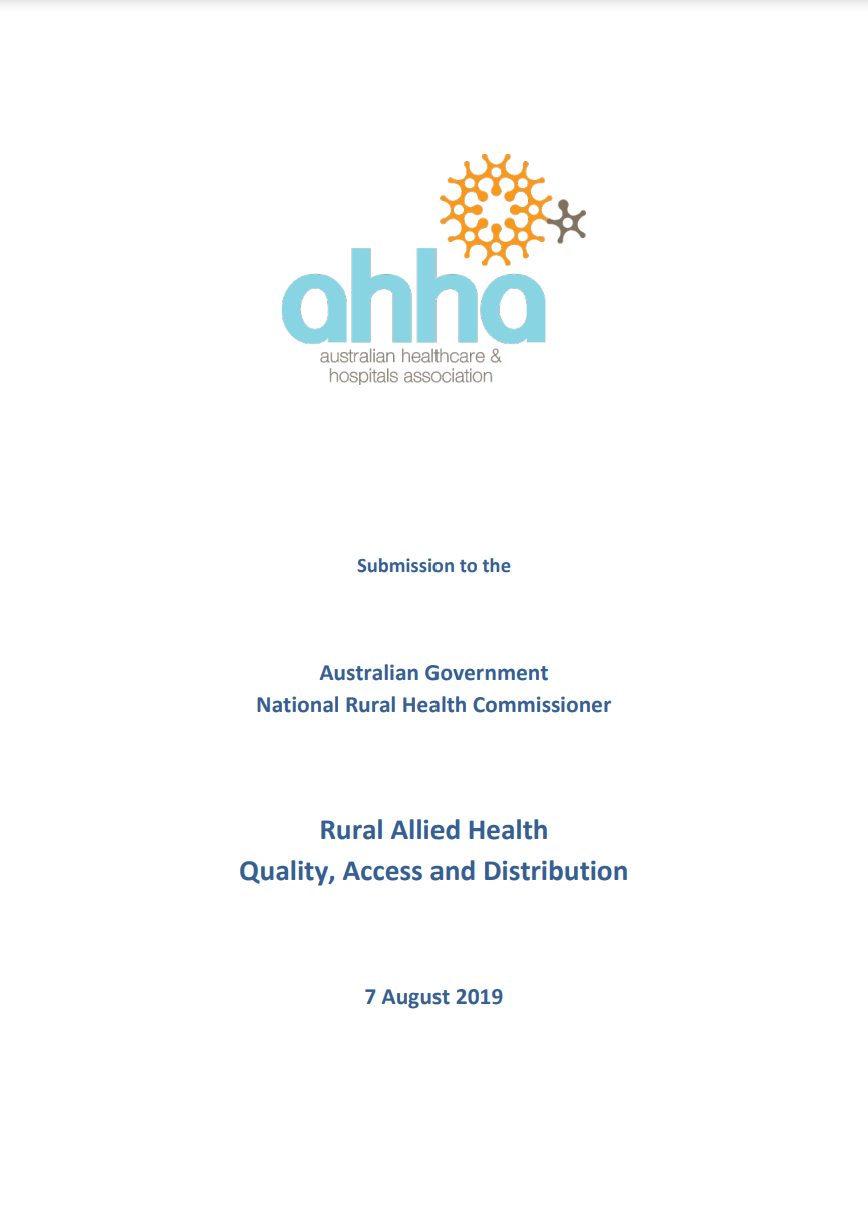 AHHA Submission to the Rural Allied Health Quality Access and ...